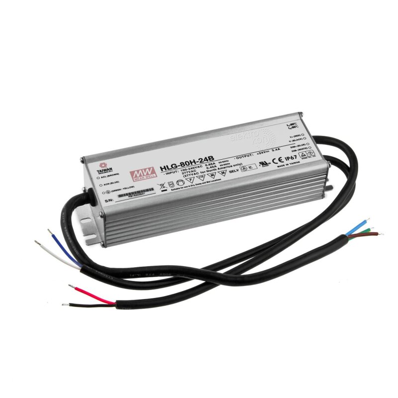 MEANWELL HLG-80H-24B - Netzteil CV 24V/DC, max. 3,4A, 80W, dimmbar (1 ...